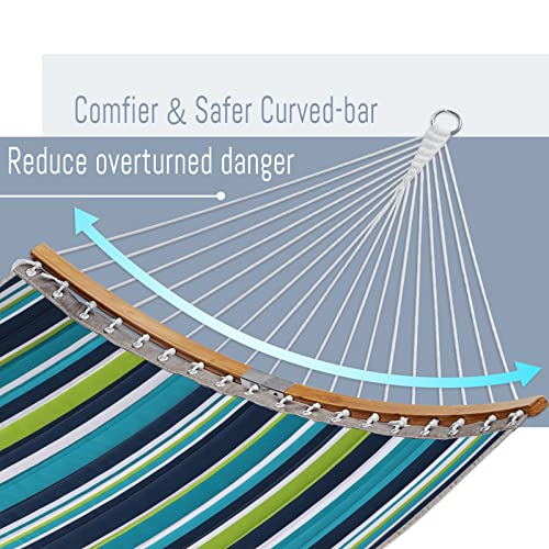 SUPERJARE Hammock with Stand, 2 Person Heavy Duty Hammock Frame, Detachable Pillow & Strong Curved-Bar & Portable Carrying Bag, Perfect for Outdoor & Indoor - Dark Cyan