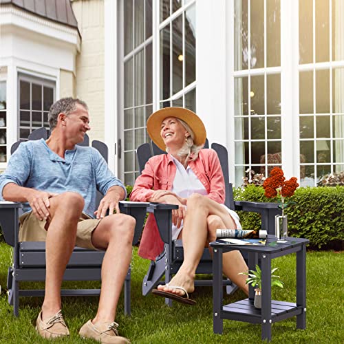 Aoorun Adirondack Chairs Folding Adirondack Chair,Plastic Adirondack Chairs seat Width 21.3",fire Pit Chairs for Outside firepit Area Lifetime,All Weather Resistant and Durable -Grey
