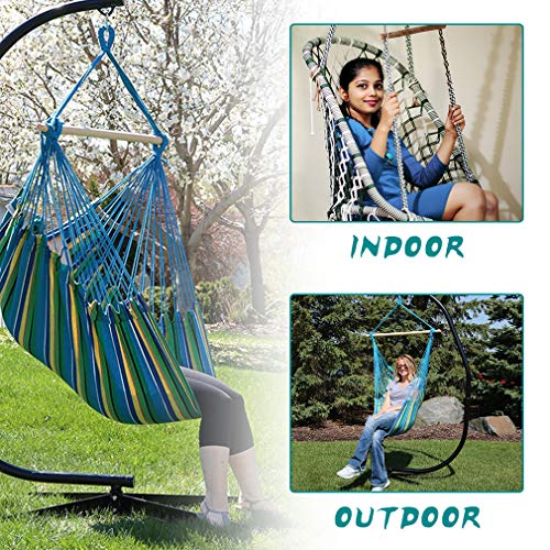 Her Majesty C Stand Hanging Outdoor Indoor Solid Steel Heavy Duty Construction for Hammock Air Porch Swing Chair, Black