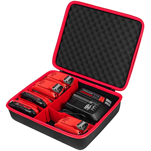 Khanka Hard Battery Storage Box Holder, Carrying Case Replacement for Craftsman 12V/19.2V/20V Max Lithium Ion Battery and Charger - Holds V20 20V 2.0/3.0/4.0/5.0/6.0/6.5/9.0-Ah Battery,(Case Only)