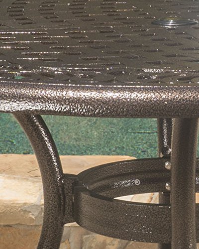 Christopher Knight Home Phoenix Cast Aluminum Round Table, Hammered Bronze, Dimensions: 47.75”L x 47.75”W x 30.00”H