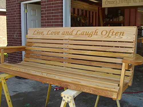 5 Ft Cypress Porch Swing with Custom Engraving