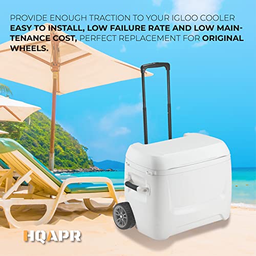 Cooler Replacement Wheels - 3.5 Inch Rollers for Igloo 28/52 qt Coolers, Compatible with Ice Cube, Black, 2 Pack