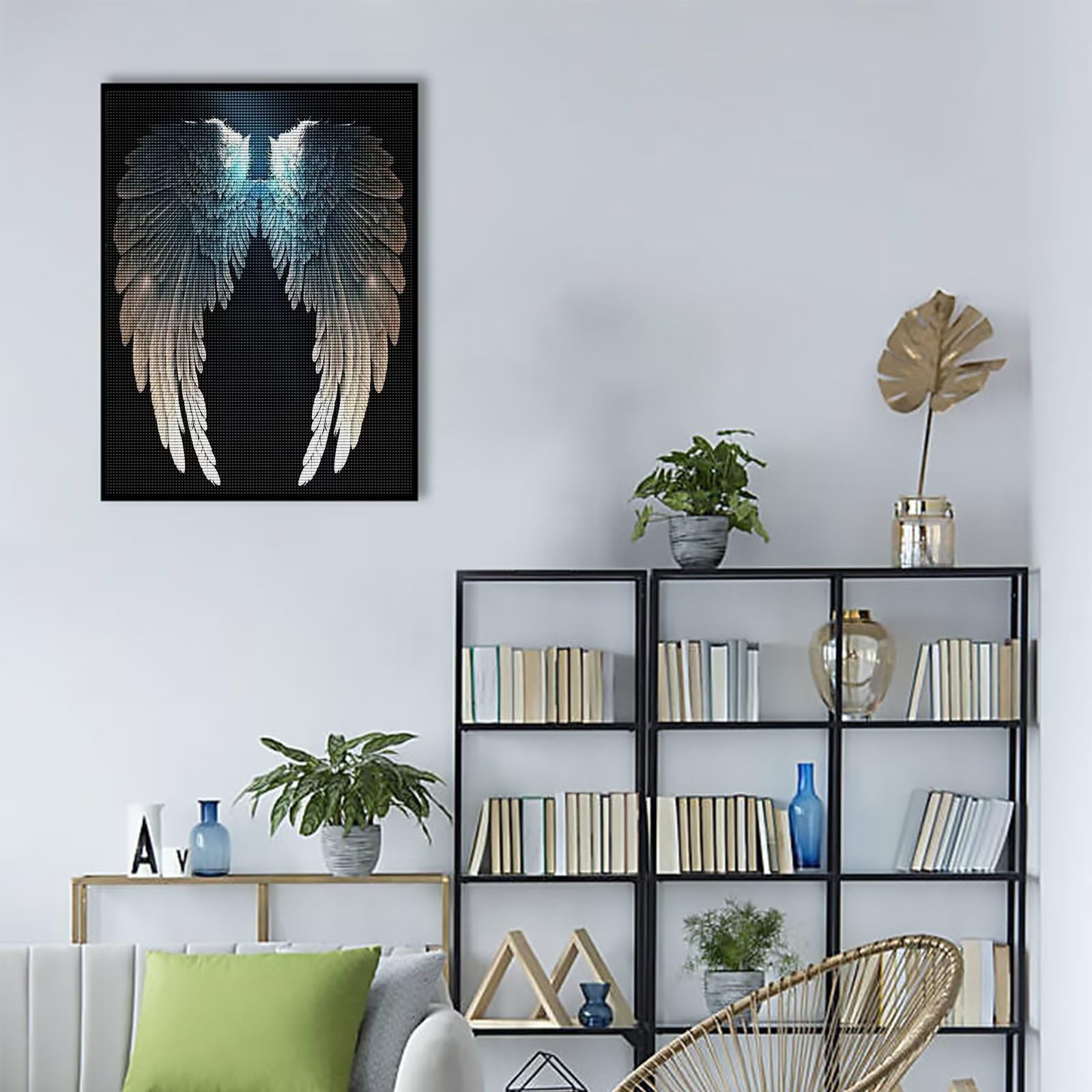 Treff Diamond Painting Kits for Adults Beginners Angel Wings5D Round Full Drill Diamond Art Kits Diamond Painting Kits Picture 12x16 inches