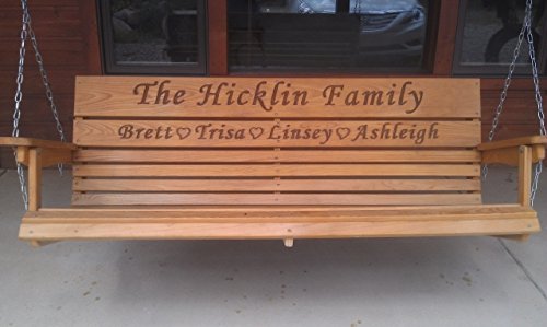 5 Ft Cypress Porch Swing with Custom Engraving