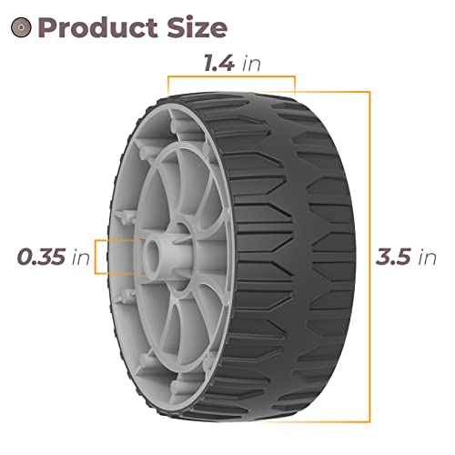 Cooler Replacement Wheels - 3.5 Inch Rollers for Igloo 28/52 qt Coolers, Compatible with Ice Cube, Black, 2 Pack