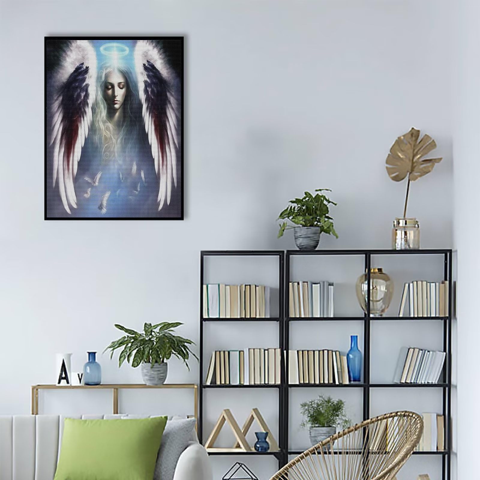 Treff Diamond Painting Kits,Angel Wings GirlDiamond Art Painting Kits for Adults,Full Square Drill Diamond Art Paint Gem Art Drill Home Decoration 20x24 inch