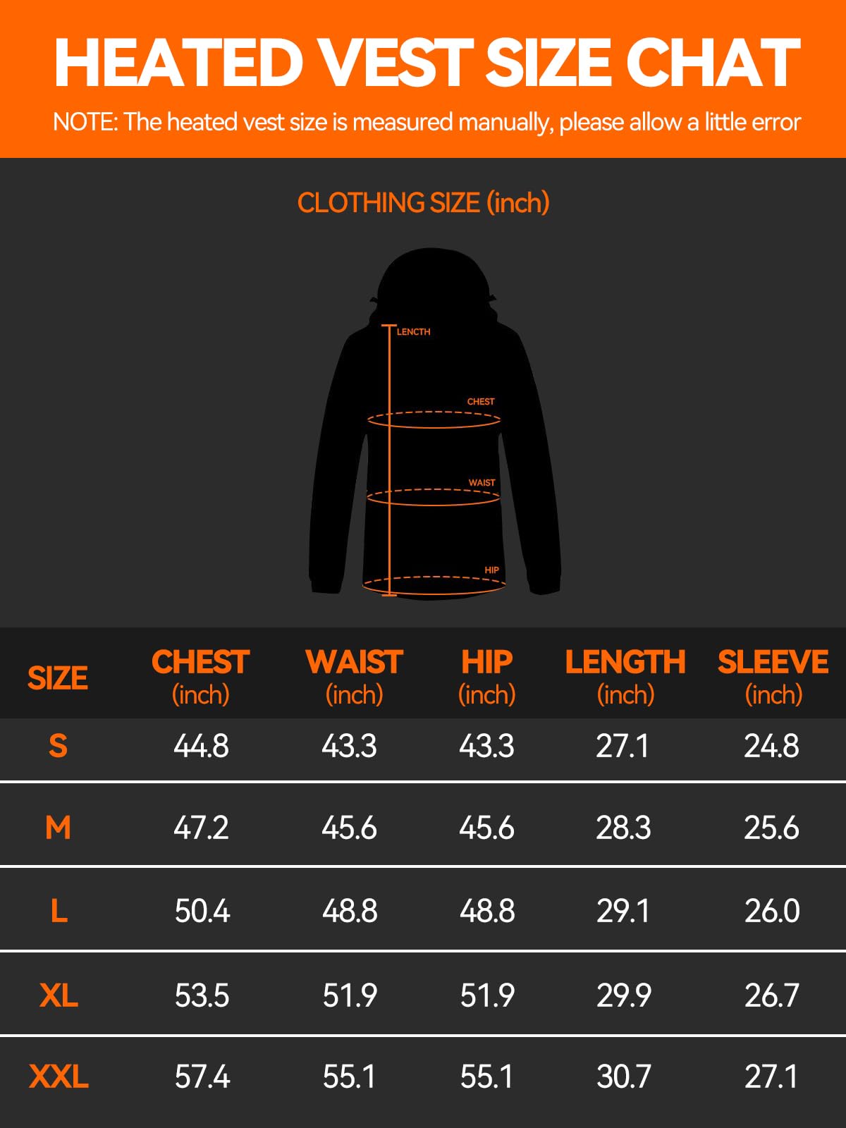 KOPLO Heated Jacket for Men, 14400mAh Battery Pack with Detachable Hood, Waterproof Outdoor Heating Jacket-L