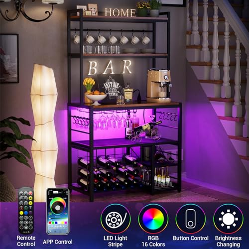yacchi home Buffet Cabinet with Storage Double-Layer Design,47" Large Sideboard Cabinet with 3 Drawers and Movable Laminate, Durable Wood Coffee Bar Cabinet for Kitchen Dining Room (Black)