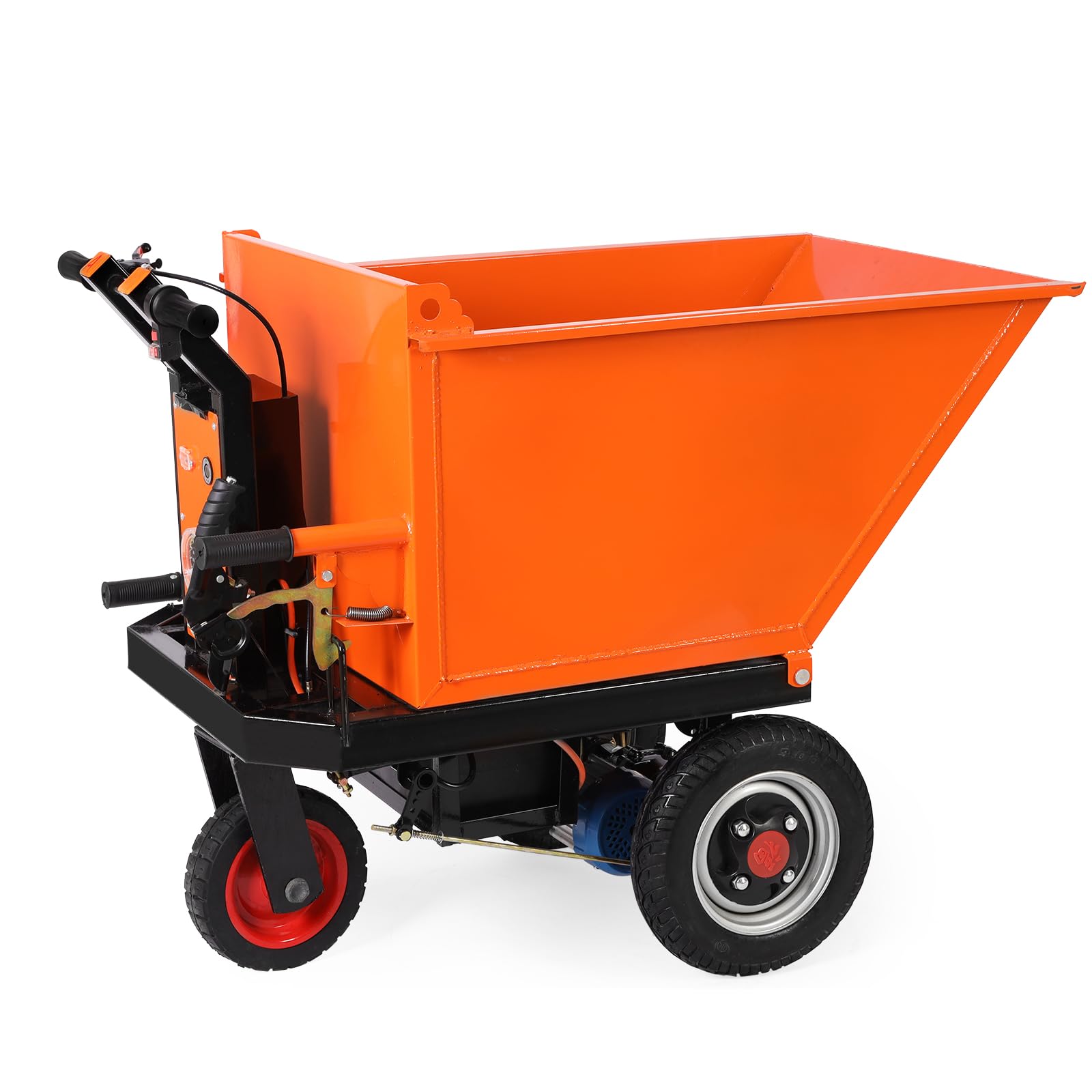 EMUQUD Wheelbarrow Utility Cart, Electric Powered Cart 48V28Ah 1000W Capacity 2200lbs (One Ton), Material Hauler, Utility Cart, Electric Wagon, Electric Deer Cart for Farm and Garden,All Purpose