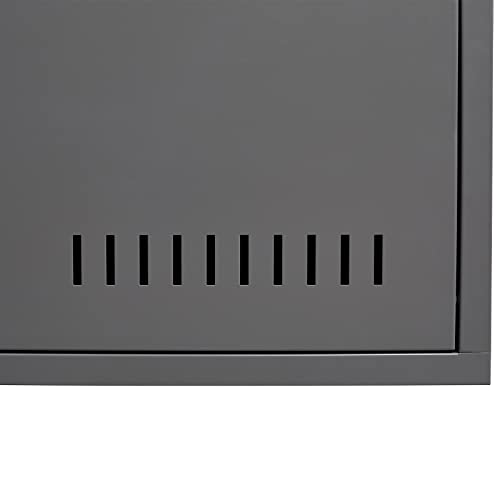 Prohon Metal File Cabinet with Hanging Rod for Letter, A4, Documents, Lateral Cabinets with Drawers & Key Lock, Large Space for Home Office, Gery
