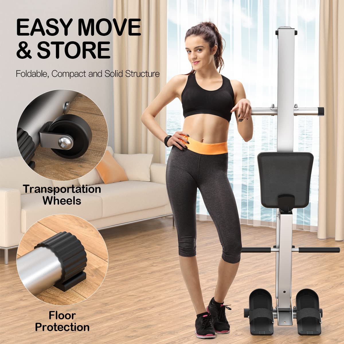 Rowing Machine for Home Use, Row Machine Rower with Adjustable Resistance, Hyper-Quiet Rower Machine Supports 300LBS, 2024 Upgraded Version