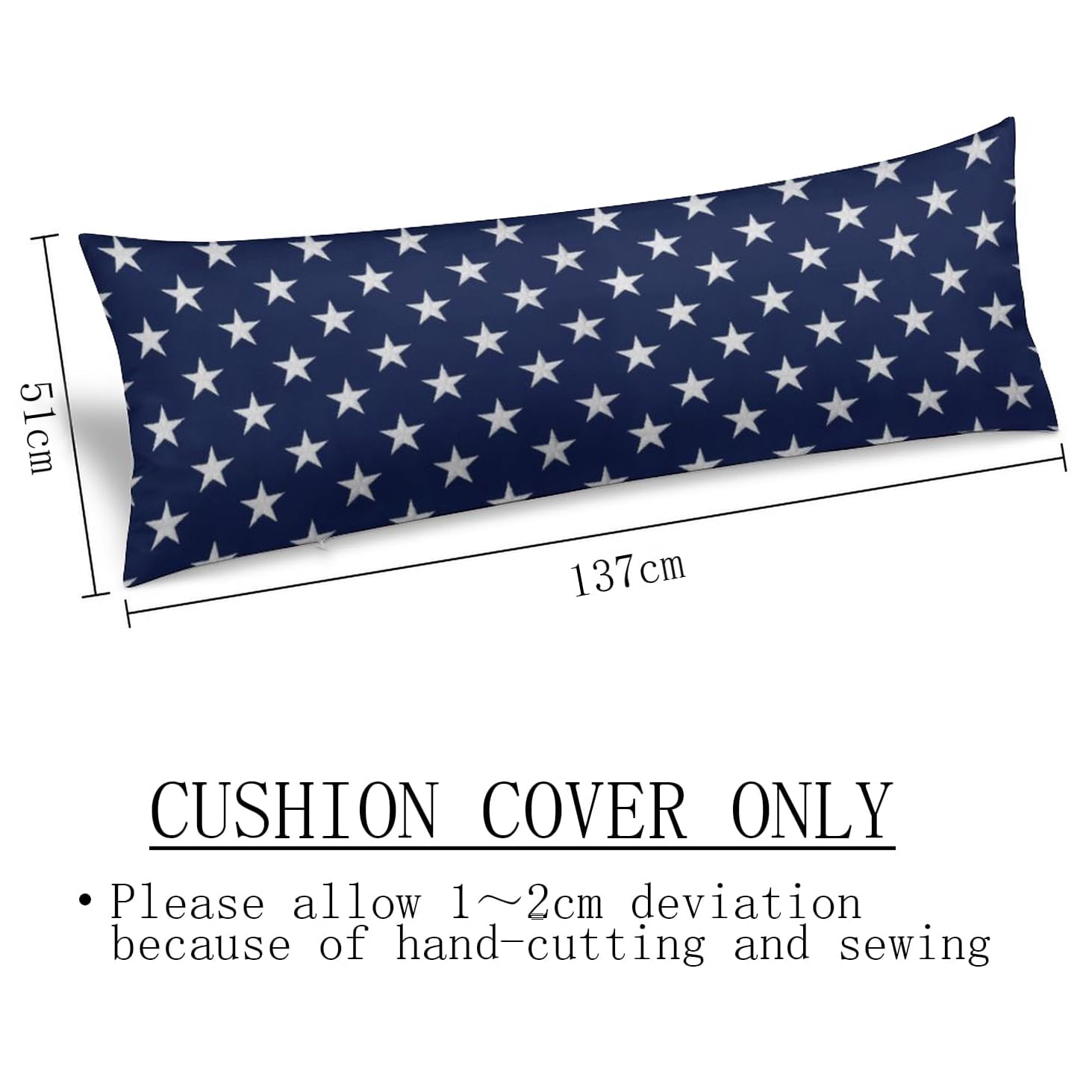 Blue Body Pillow Cover,Blue and White Stars Pattern,Farmhouse Long Pillow Case Protector with Zipper Decorative Soft Rectangle Bed Pillowcases for Bedroom,Couch,Sofa,Home Gifts 20"x54"