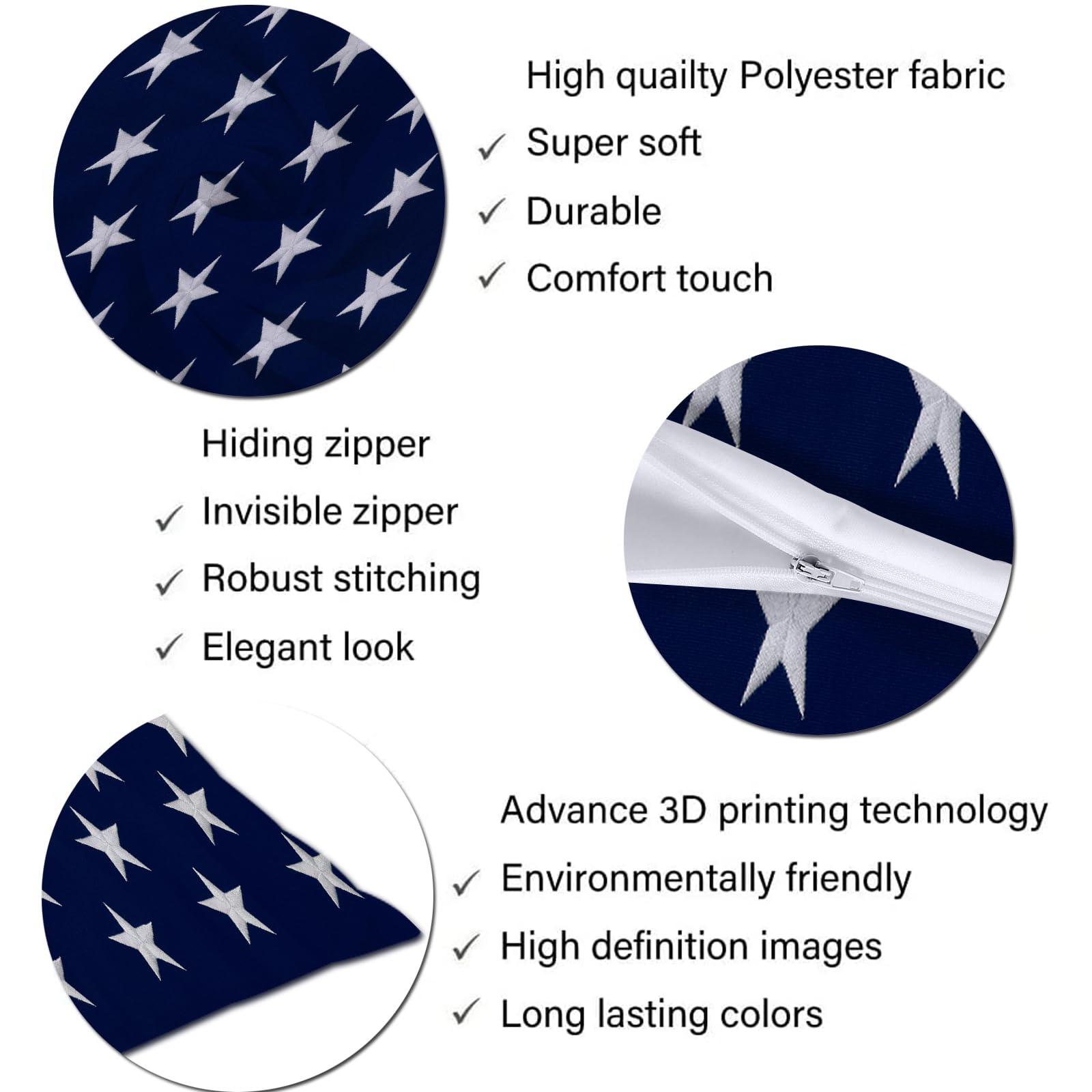 Blue Body Pillow Cover,Blue and White Stars Pattern,Farmhouse Long Pillow Case Protector with Zipper Decorative Soft Rectangle Bed Pillowcases for Bedroom,Couch,Sofa,Home Gifts 20"x54"