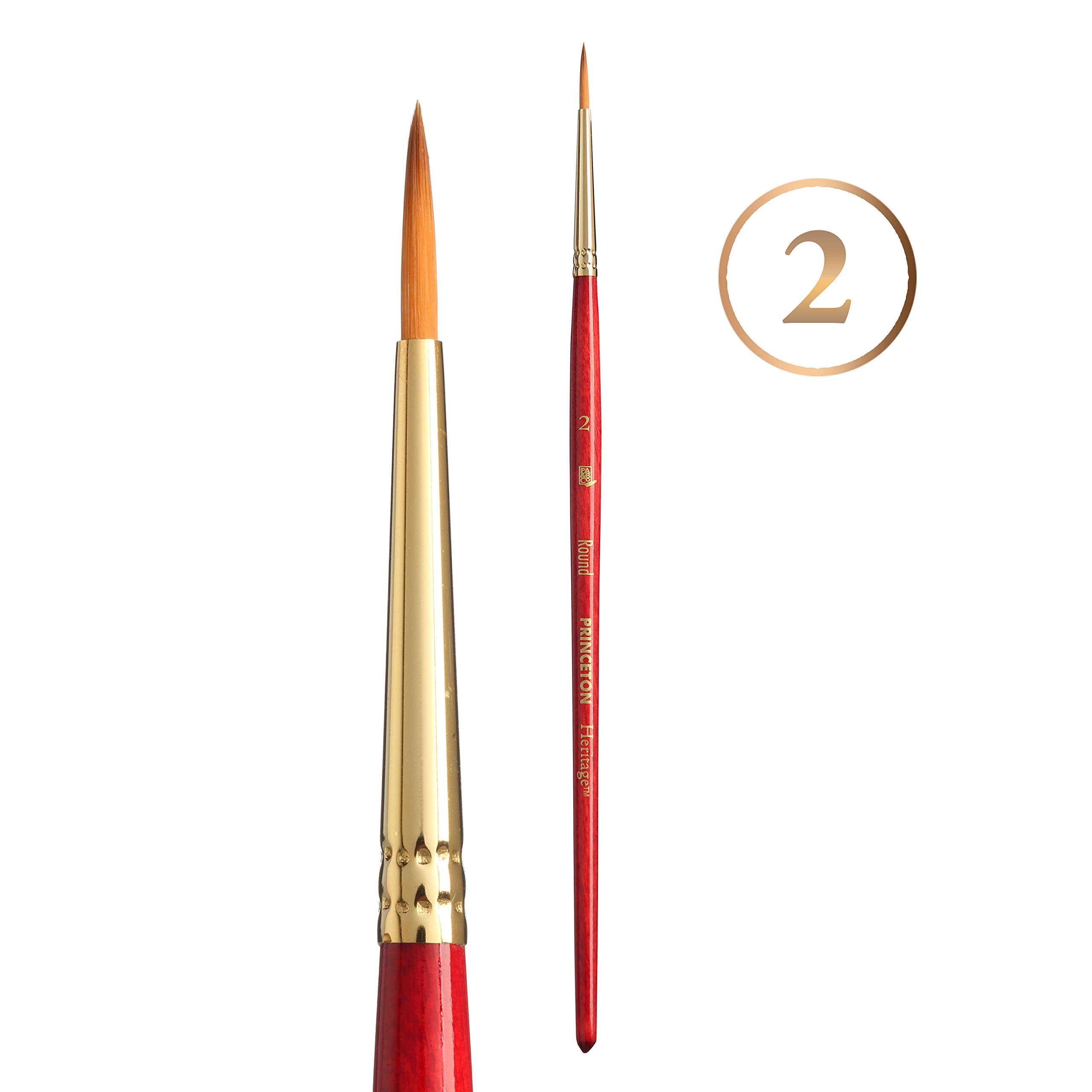 Princeton Heritage, Series 4050, Synthetic Sable Paint Brush for Watercolor, Round, 2
