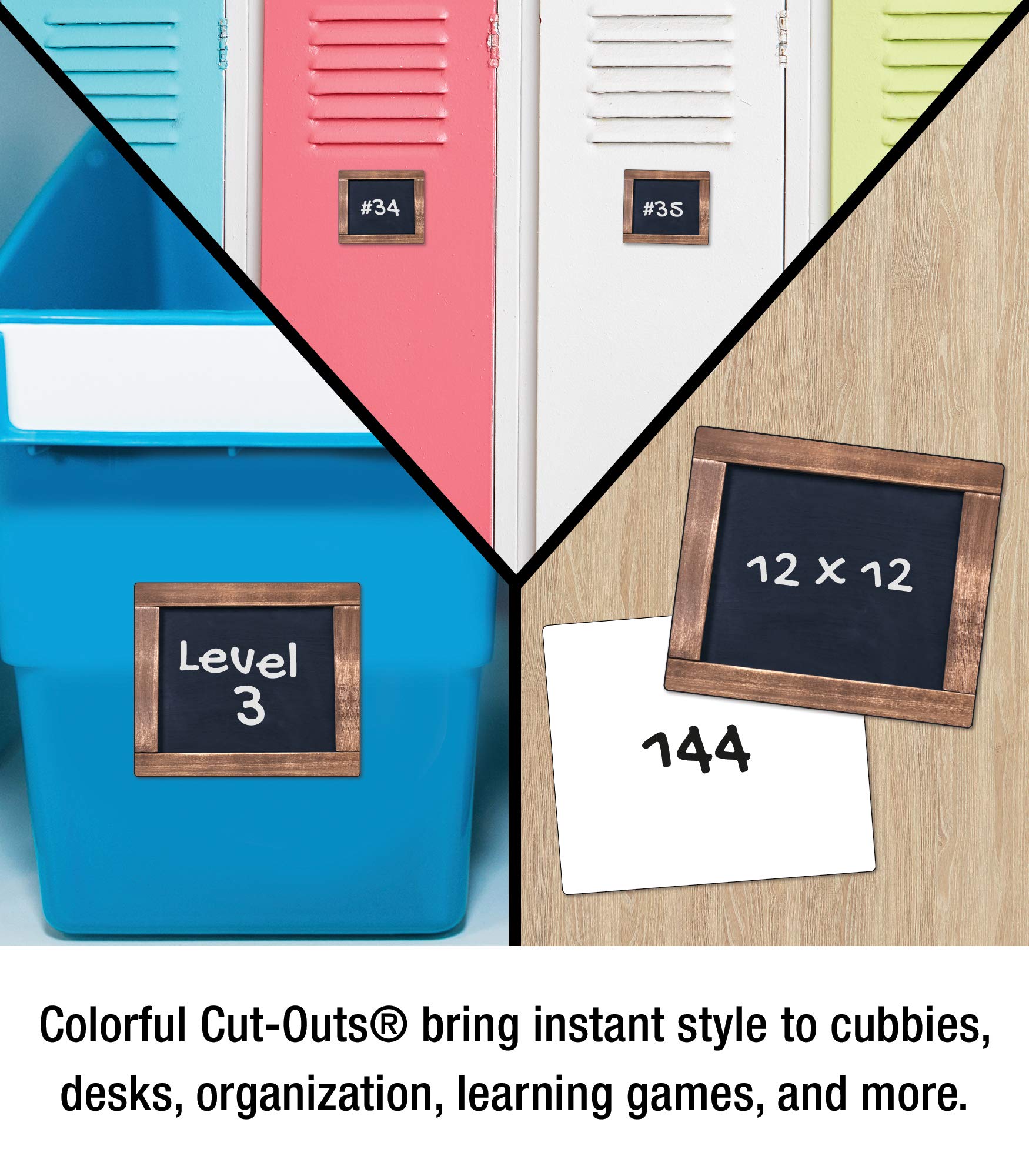 Schoolgirl Style - Industrial Chic | Chalkboards Colorful Cut-Outs, Classroom Décor, 36 Pieces, Multi (120546)