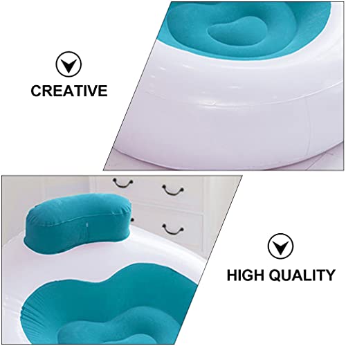 Toyvian Camping Couch Inflatable Couch Air Sofa Foldable Lazy Lounger Portable Blow Up Bean Bag Camping Furniture for Beach Backyard Lakeside Beach Camping Picnics Blue Lazy Sofa