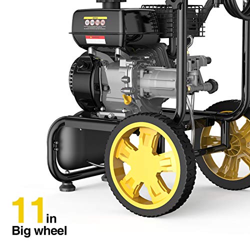 High Power Gas Pressure Washer, 3200PSI at 2.4GPM Power Washer, 25-feet Hose, Portable, Stable,Industrial Style.Black