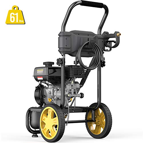 High Power Gas Pressure Washer, 3200PSI at 2.4GPM Power Washer, 25-feet Hose, Portable, Stable,Industrial Style.Black
