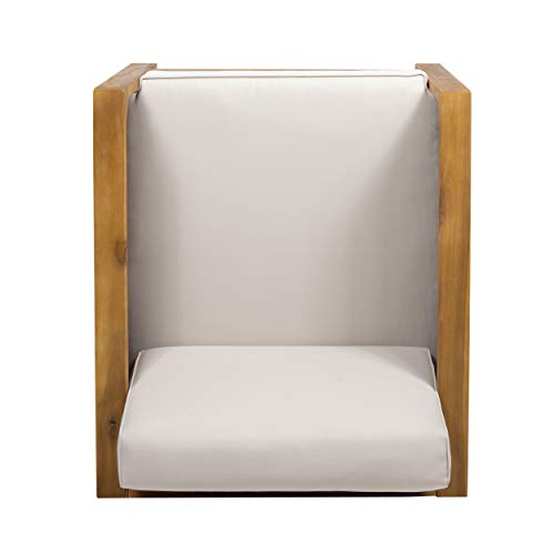 Christopher Knight Home Judith Outdoor Acacia Wood Club Chair with Wicker Accents (Set of 2), Teak Finish + Mixed Brown + Beige