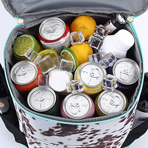 Cooler Backpack Women Cow Leak Proof Backpack Cooler Bags Lightweight Soft Lunch Backpack with Cooler Compartment,Wine Cooler for Hiking Camping,24 cansā¦