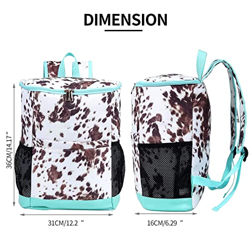 Cooler Backpack Women Cow Leak Proof Backpack Cooler Bags Lightweight Soft Lunch Backpack with Cooler Compartment,Wine Cooler for Hiking Camping,24 cansā¦