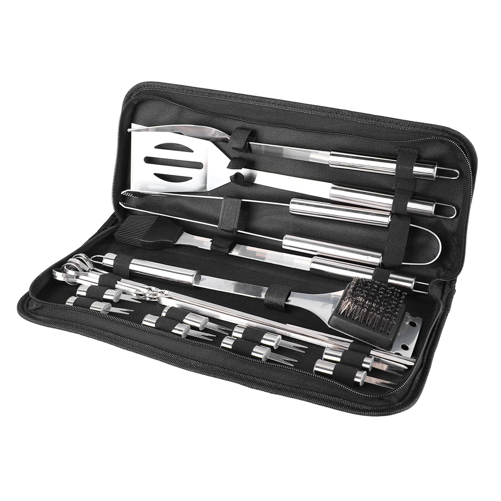Sink Kitchen Bar Sink Hand 20PCS BBQ Grill Set Professional Stainless Steel Tongs Spatula Fork Brush Barbecue Tool Set for Outdoor Camping Travel