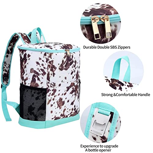 Cooler Backpack Women Cow Leak Proof Backpack Cooler Bags Lightweight Soft Lunch Backpack with Cooler Compartment,Wine Cooler for Hiking Camping,24 cansā¦