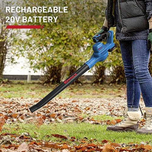 Enhulk 20V 160MPH Cordless Leaf Blower with Battery, Charger & Adjustable Tubes - Portable, Lightweight for Cleaning Leaf, Dust, Debris