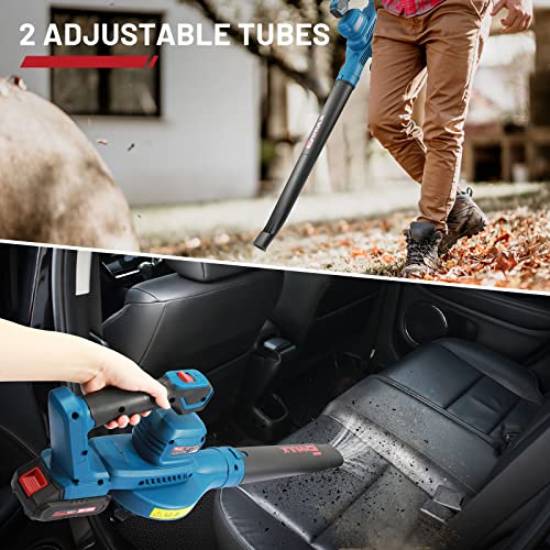 Enhulk 20V 160MPH Cordless Leaf Blower with Battery, Charger & Adjustable Tubes - Portable, Lightweight for Cleaning Leaf, Dust, Debris