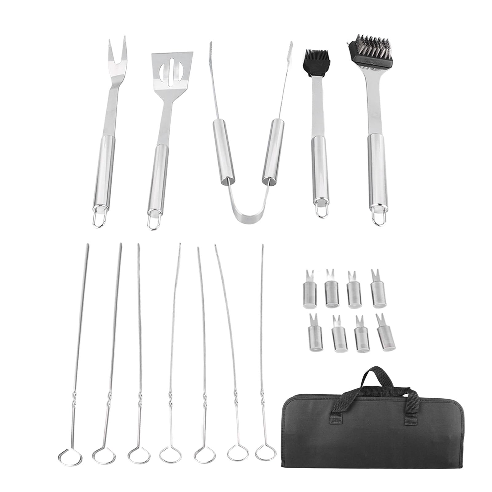 Sink Kitchen Bar Sink Hand 20PCS BBQ Grill Set Professional Stainless Steel Tongs Spatula Fork Brush Barbecue Tool Set for Outdoor Camping Travel