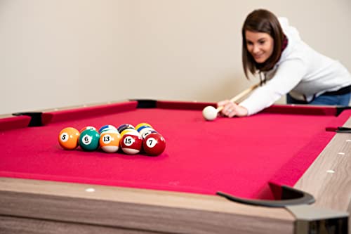 Hathaway Newport 7-ft Pool Table Tennis Combination with Dining Top, Two Storage Benches with Accessories - Driftwood