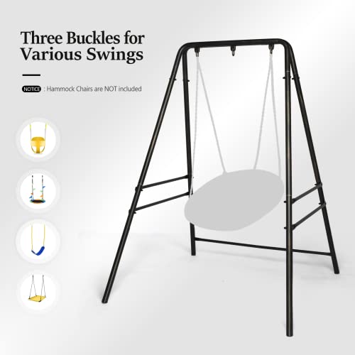 ONCLOUD Upgraded Hammock Chair Stand Metal Swing Stand Frame, Heavy Duty Steel Hammock Stand Only for Porch, Backyard, Indoor or Outdoor, Antique Bronze Finish