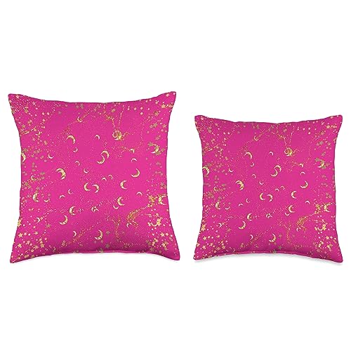 Bee Kind and Compassionate Moon and Stars, Gold, Men, and Women, Birthday Gift Throw Pillow, 16x16, Multicolor