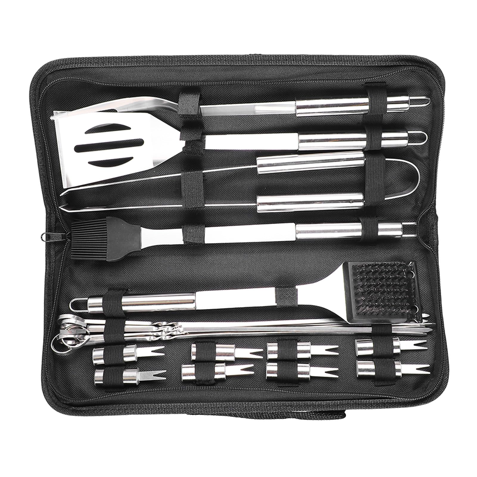 Sink Kitchen Bar Sink Hand 20PCS BBQ Grill Set Professional Stainless Steel Tongs Spatula Fork Brush Barbecue Tool Set for Outdoor Camping Travel