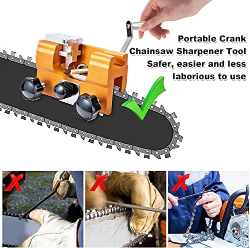 Chainsaw Chain Sharpening Jig, Portable Hand Crank Chainsaw Blade Sharpener Chainsaw Sharpening Kit Suitable for 4"-22" Chain Saws & Electric Saws, Keep Your Chain Saw in Top Shape