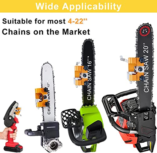 Chainsaw Chain Sharpening Jig, Portable Hand Crank Chainsaw Blade Sharpener Chainsaw Sharpening Kit Suitable for 4"-22" Chain Saws & Electric Saws, Keep Your Chain Saw in Top Shape