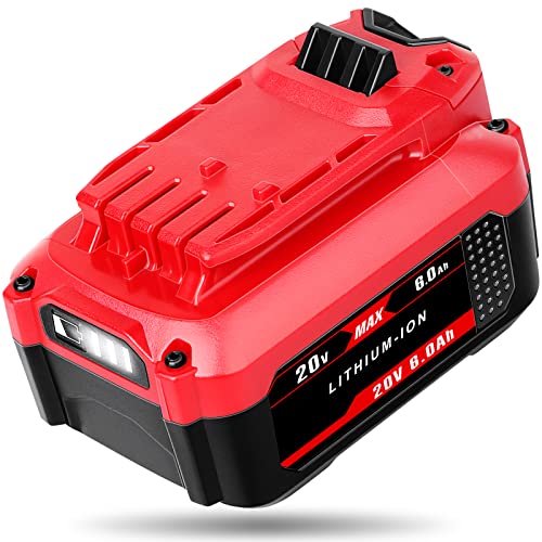 Jialipok 20V 6.0Ah CMCB205 Replacement Battery for Craftsman 20V Max Lithium Ion Battery CMCB204 CMCB204-2 CMCB202-2 CMCB201 CMCB206 CMCS500B CMCD700C Fast Charger CMCB104 Craftsman V20 Battery
