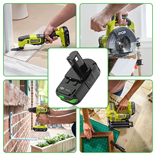 POWTREE 3000mAh 18V P108 Lithium Battery Replacement for Ryobi 18V Battery Ryobi ONE+ P107 P102 P103 P104 P105 P106 P109 P122 Cordless Power Tools 2 Packs