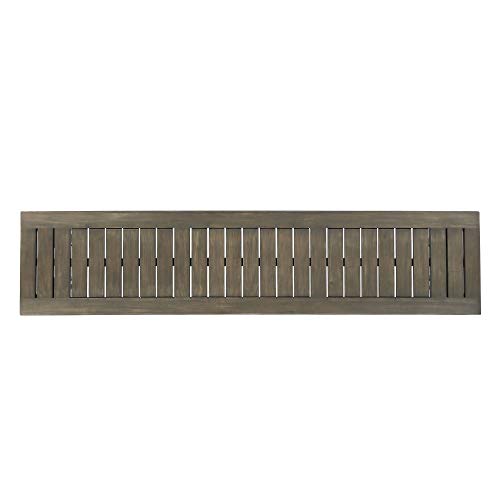 63'' Gray and Black Contemporary Rectangular Outdoor Bench