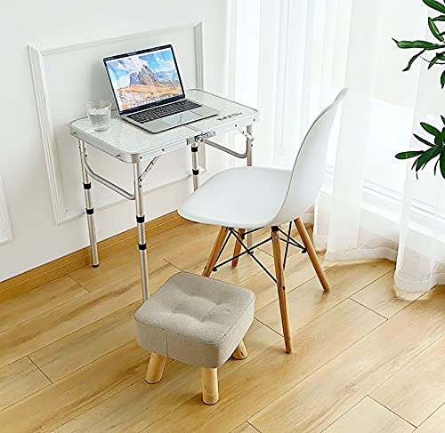 YUFIFAIRY Small Folding Table Portable, 24''L x16''W Foldable Camp Table with 3 Adjustable Height, Indoor Outdoor Lightweight Aluminum Table for Outdoor Cooking Picnic, (3 Heights)
