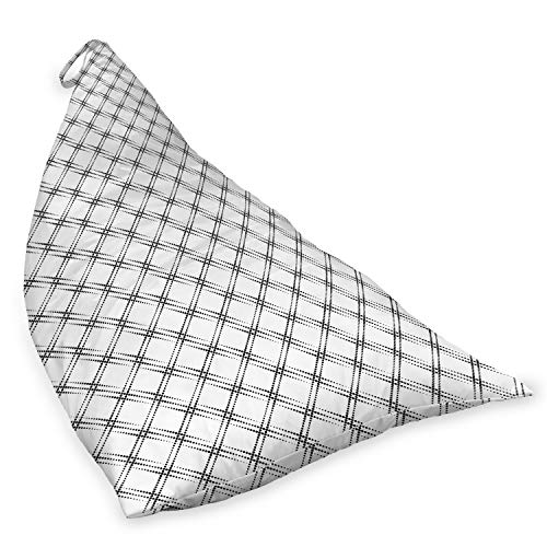 Ambesonne Geometric Lounger Chair Bag, Monochromatic Little Dotted Repetitive Rhombus Diamond Retro Mosaic Illustration, High Capacity Storage with Handle Container, Lounger Size, White Black