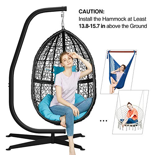 GREENSTELL Hammock Swing Stand,Hanging C-Stand with Buckle and Spring Hook, for Indoor,Outdoor,Sturdy Hanging Stand Max Load 150kg