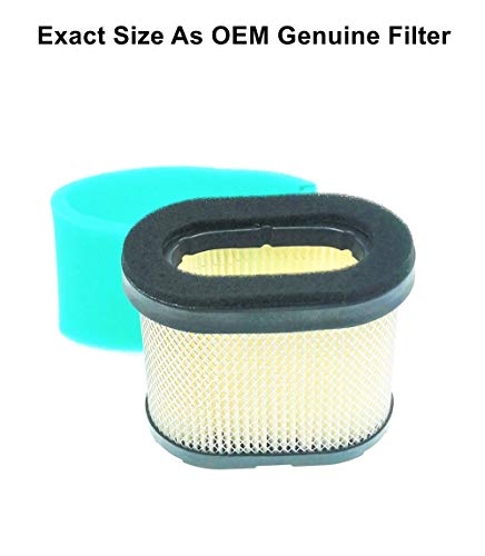 MOWFILL 2 Pack 498596 Air Filter Replace for Briggs Stratton 5059 690610 697029 OEM Air Cleaner Cartridge with 273356 Pre Filter Fits Lawn Mower Air Cleaner Element