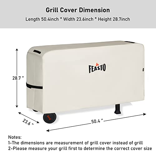 Outdoor Dining Cart Cover for Feasto Three-Shelf Movable Dining Cart Prep Table, Heavy Duty Waterproof Cover for Feasto Dining Cart, Beige (L50.4β x W23.6β x H28.7β)