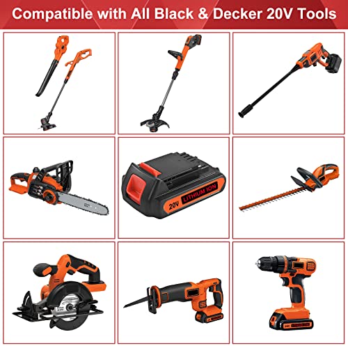 Touyeet 2 Pack 3500mAh LBXR20 20V Lithium Battery Compatible with Black and Decker 20V Lithium Battery Black+Decker 20V MAX Powerconnect Cordless Tools and Outdoor Equipment