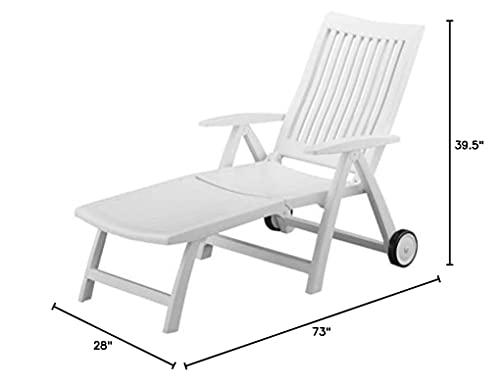 KETTLER Roma Folding Lounger in White Resin