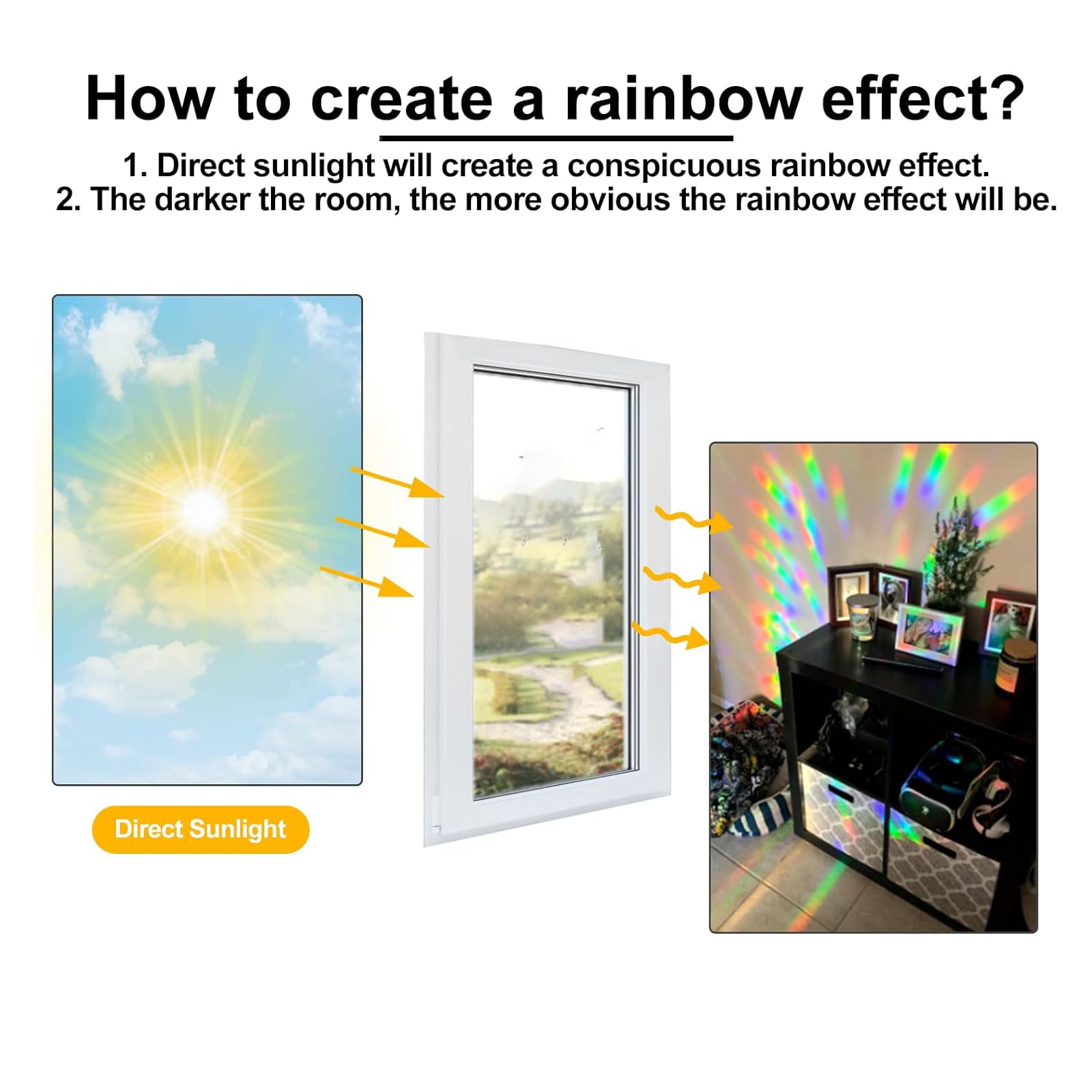 Shawula 36PCS Circle Window Clings - Anti-Collision Window Decals to Save Birds from Window Collisions,Non Adhesive Prismatic Vinyl Window Clings, Rainbow Stickers