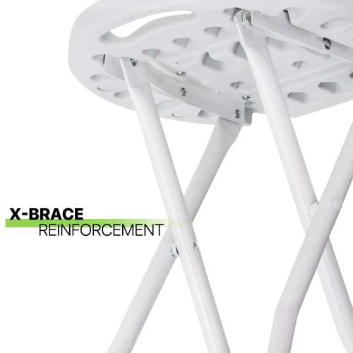 Magshion Foldable Stool with Handle Indoor Outdoor 6 Pack Backless Folding Stool 230lbs Capacity, 18 Inch White