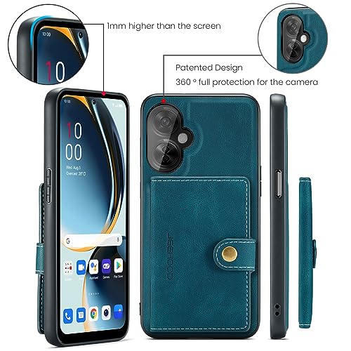Hongxinyu Case for OnePlus Nord N30 5G / Nord CE 3 Lite 5G, Detachable Magnetic Wallet Card Cash Slot Case Cover Support Wireless Charging Functional Kickstand (Teal)